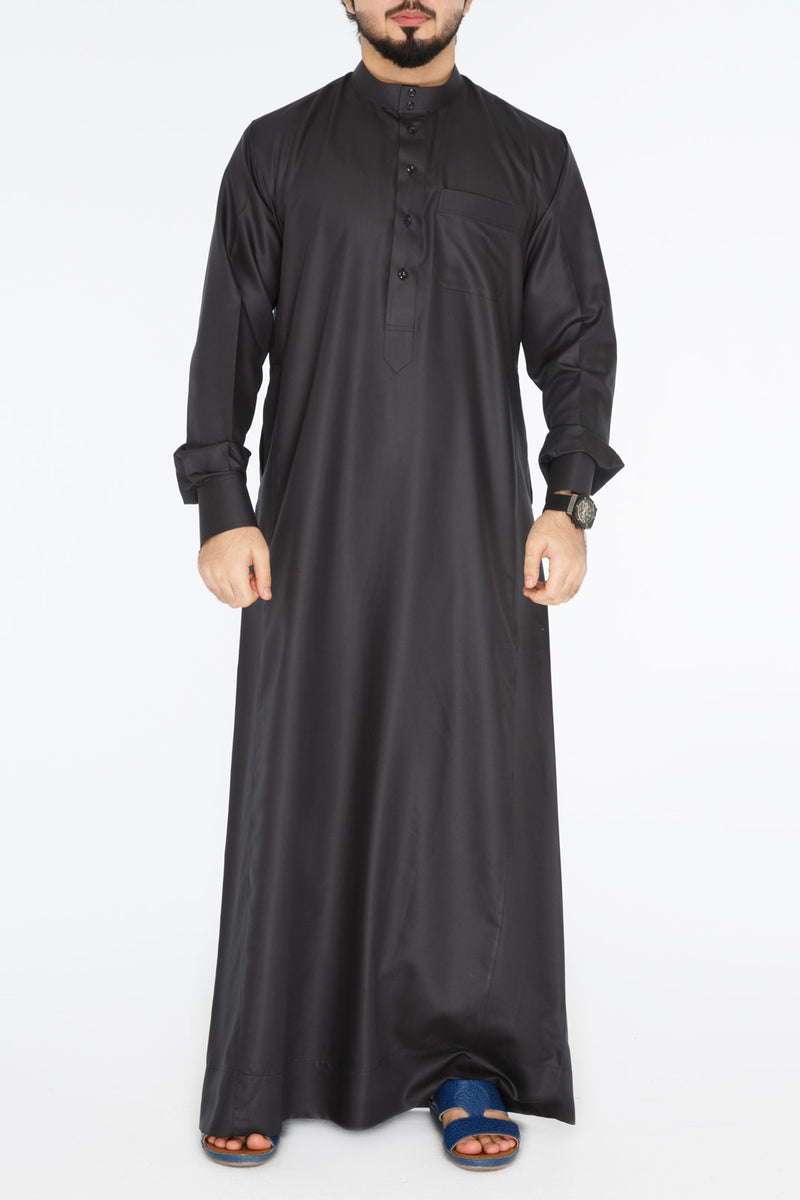 Casual Saudi Kandora Black – Aara Online