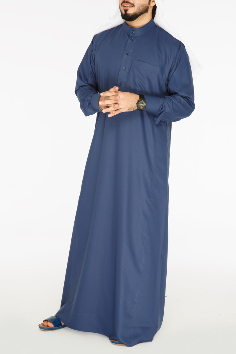 Casual Saudi Kandora Blue – Aara Online